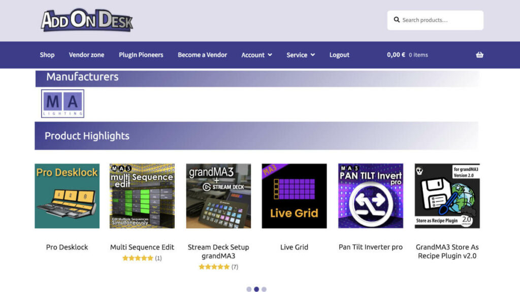 AddOnDesk - der neue Marktplatz für digitale grandMA tools – #mothergrid